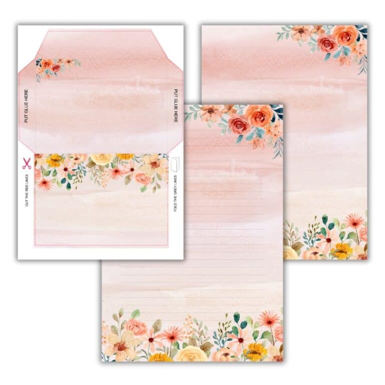 Download: Brevpapir med Vilde Blomster – Print-Selv – MinBlyant