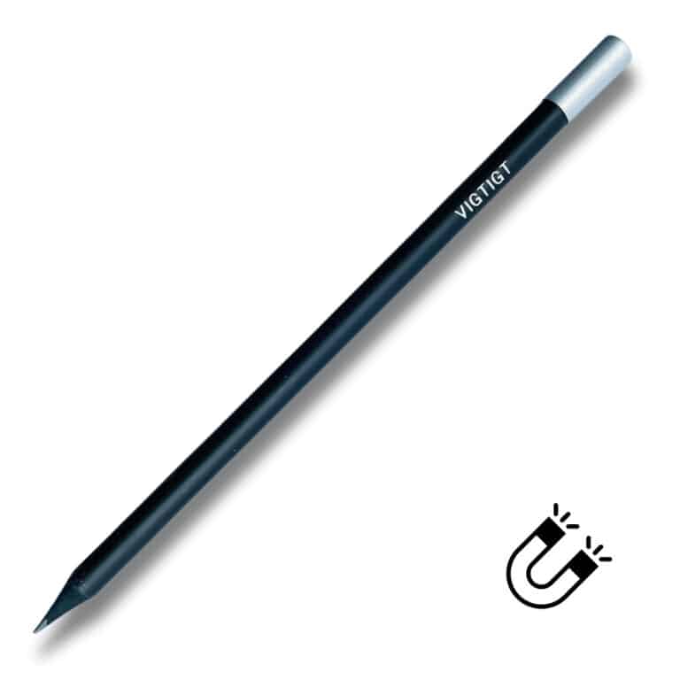 VIGTIGT Magnetblyant Mat Sort med Mat Sølv Magnet og tryk – MinBlyant